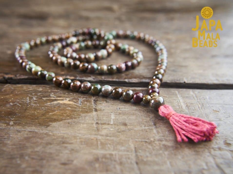 Green Opal & Rosewood Full Mala – Japa Mala Beads