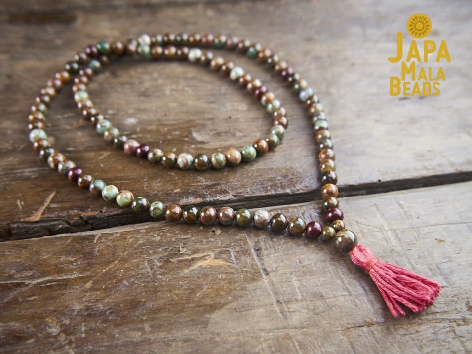 Green Opal & Rosewood Full Mala – Japa Mala Beads